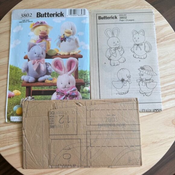 Butterick | Design | Vintage Butterick 382 Soft Stuff Animal Sewing ...